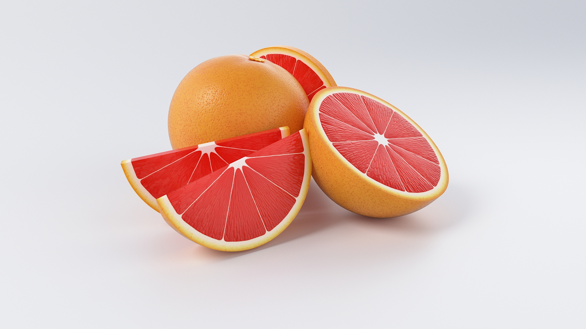 3D Cartoon Grapefruit Model - TurboSquid 2090169