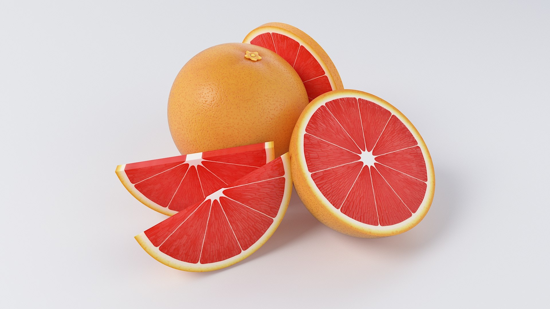 3D Cartoon Grapefruit model - TurboSquid 2090169