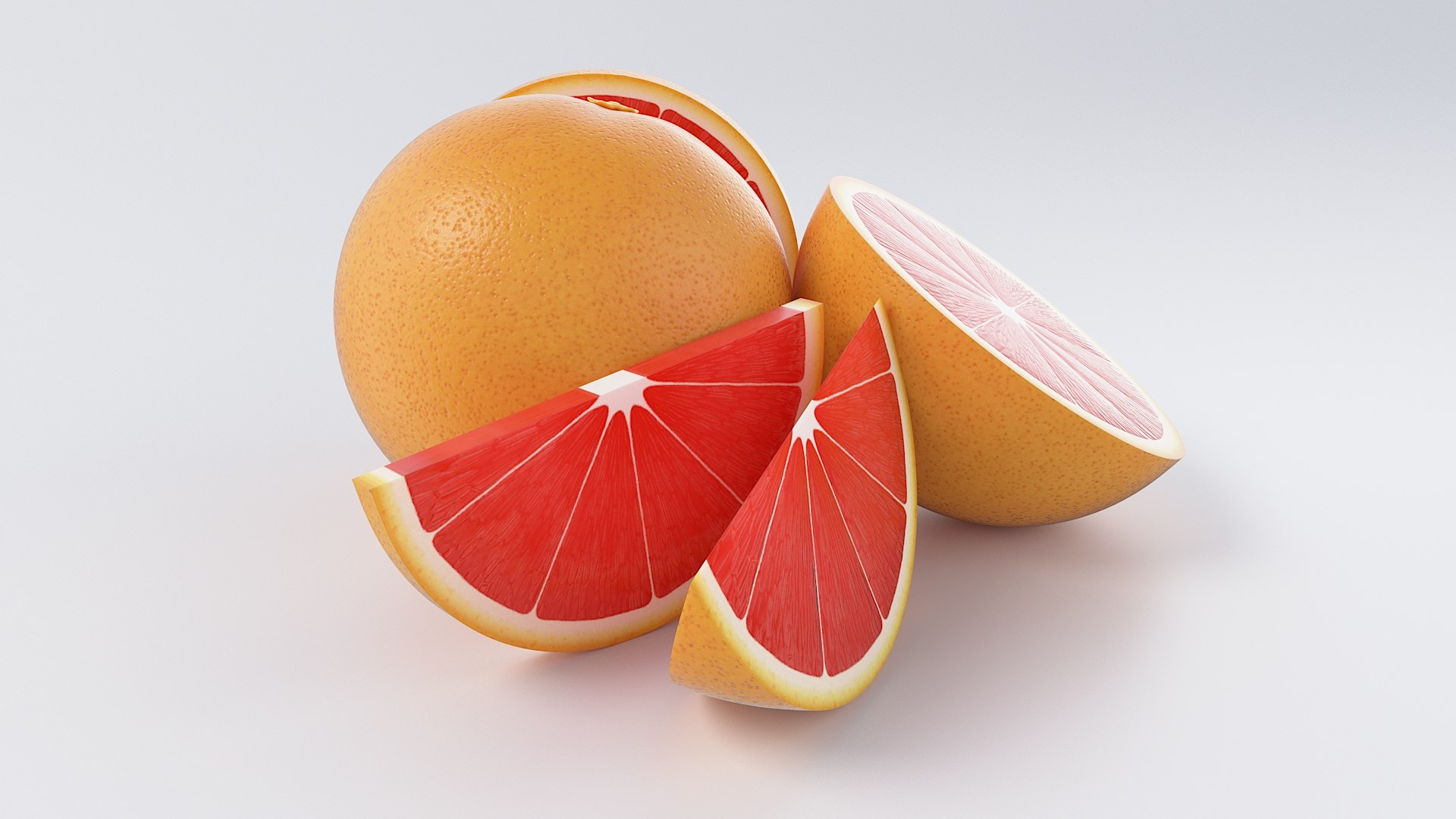 3D Cartoon Grapefruit Model - TurboSquid 2090169