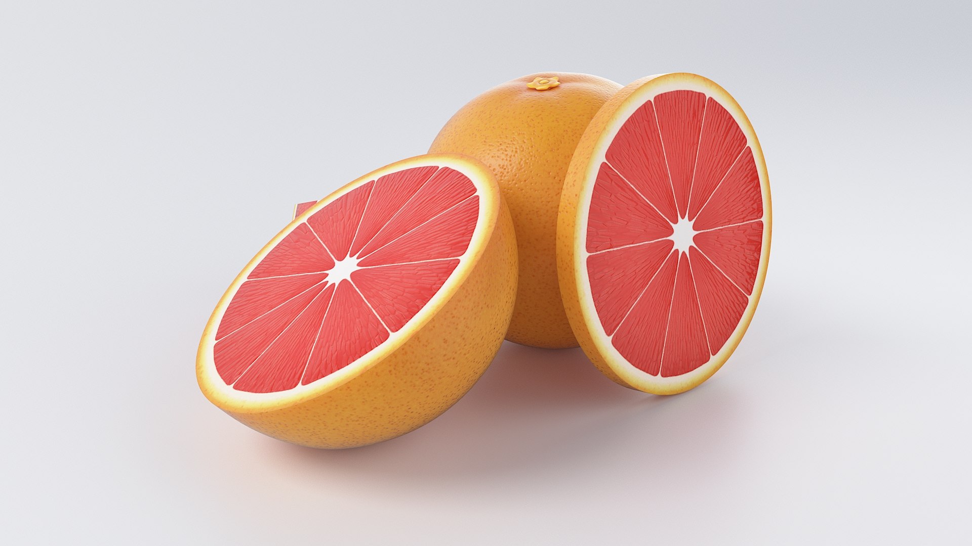 3D Cartoon Grapefruit Model - TurboSquid 2090169