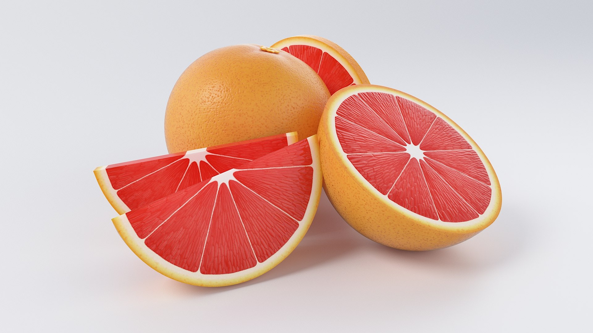 3D Cartoon Grapefruit model - TurboSquid 2090169