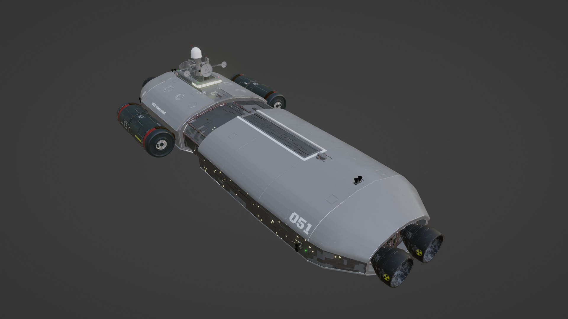 Sci-fi Frigate USS Westwind Model - TurboSquid 2172546