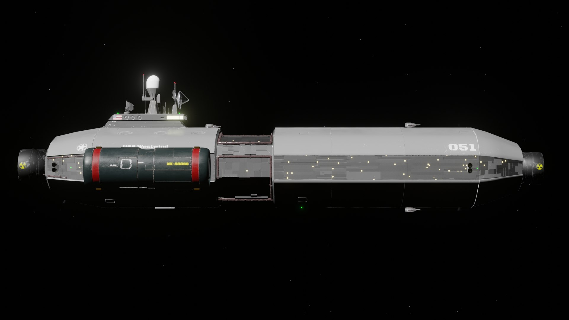 Sci-fi Frigate USS Westwind Model - TurboSquid 2172546