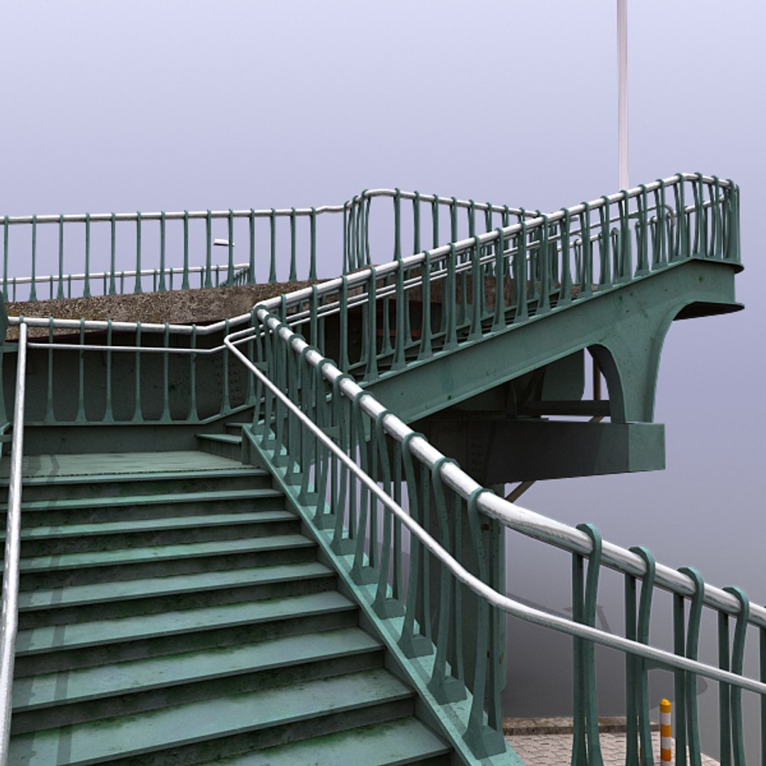 3d Model City Pedestrian Bridge
