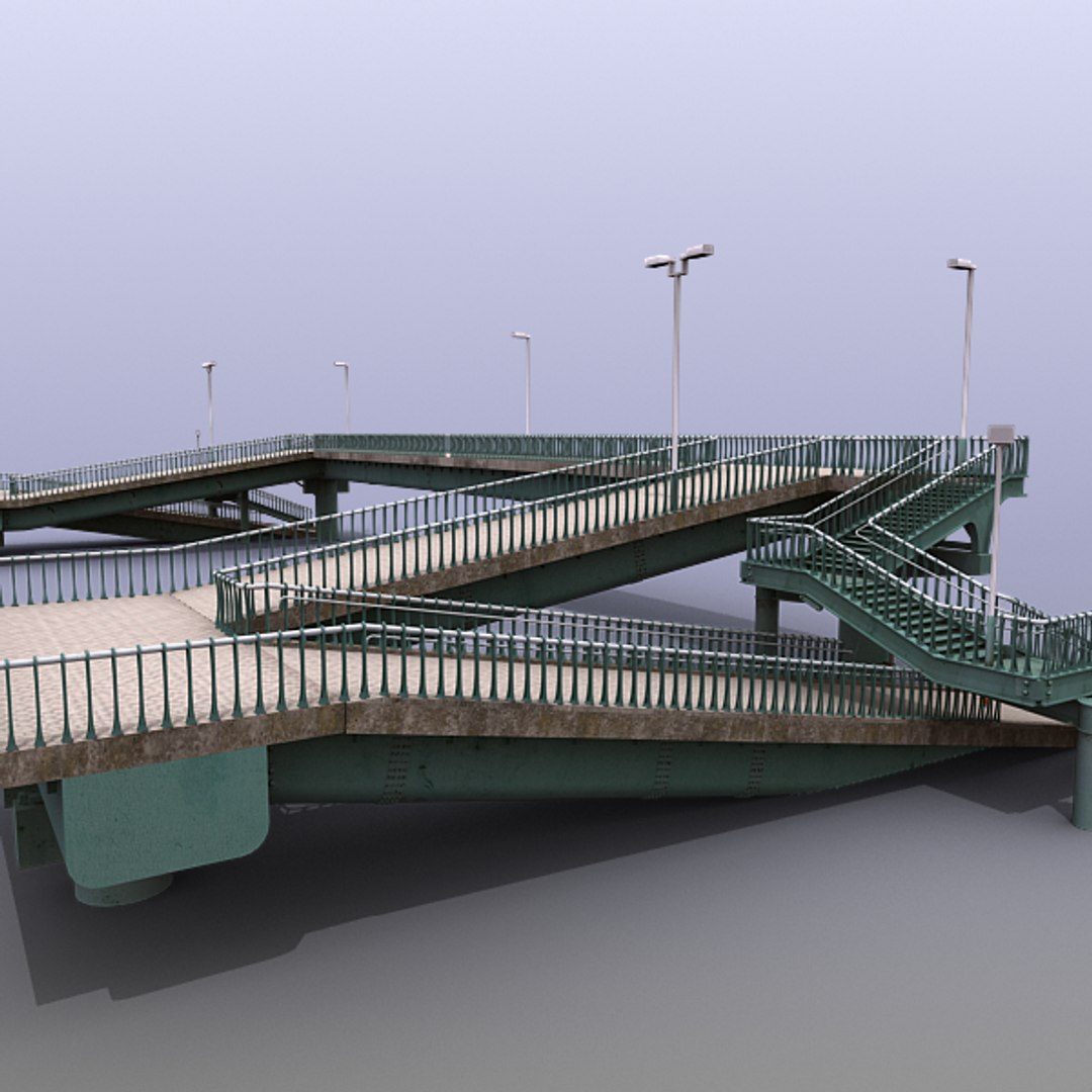 3d Model City Pedestrian Bridge