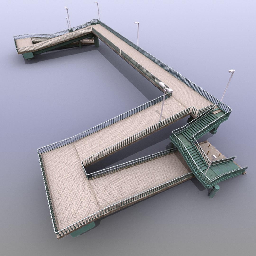 3d Model City Pedestrian Bridge