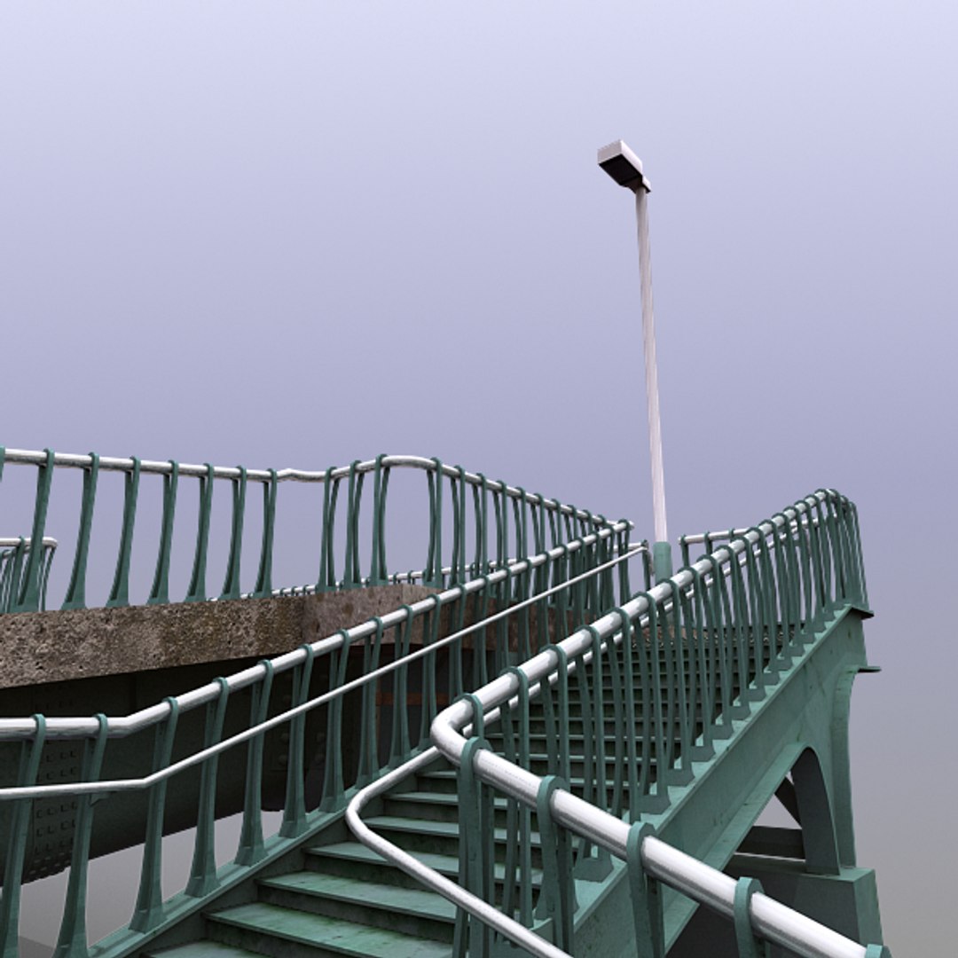 3d Model City Pedestrian Bridge