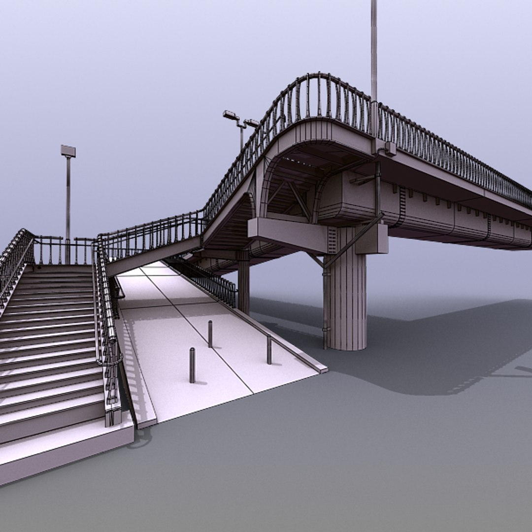 3d Model City Pedestrian Bridge
