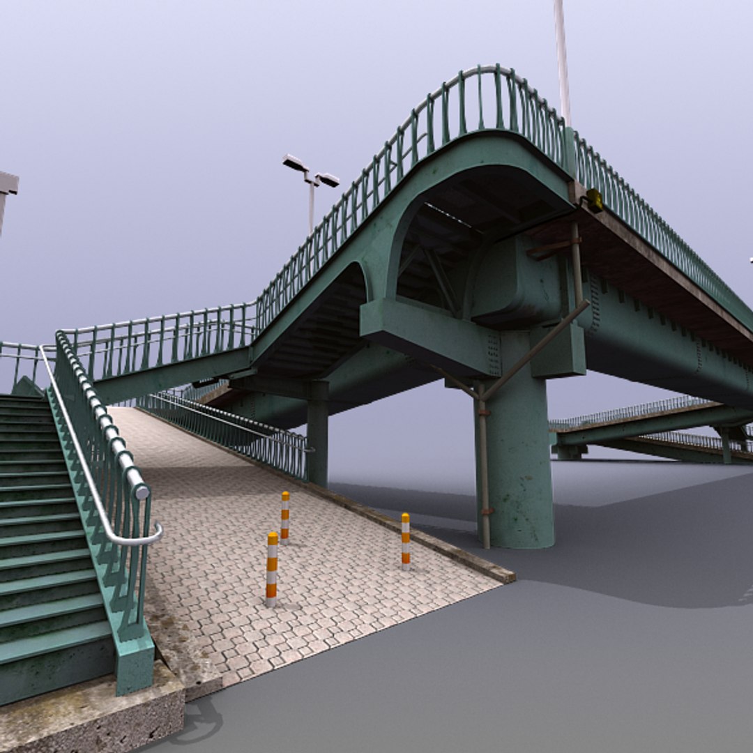 3d Model City Pedestrian Bridge