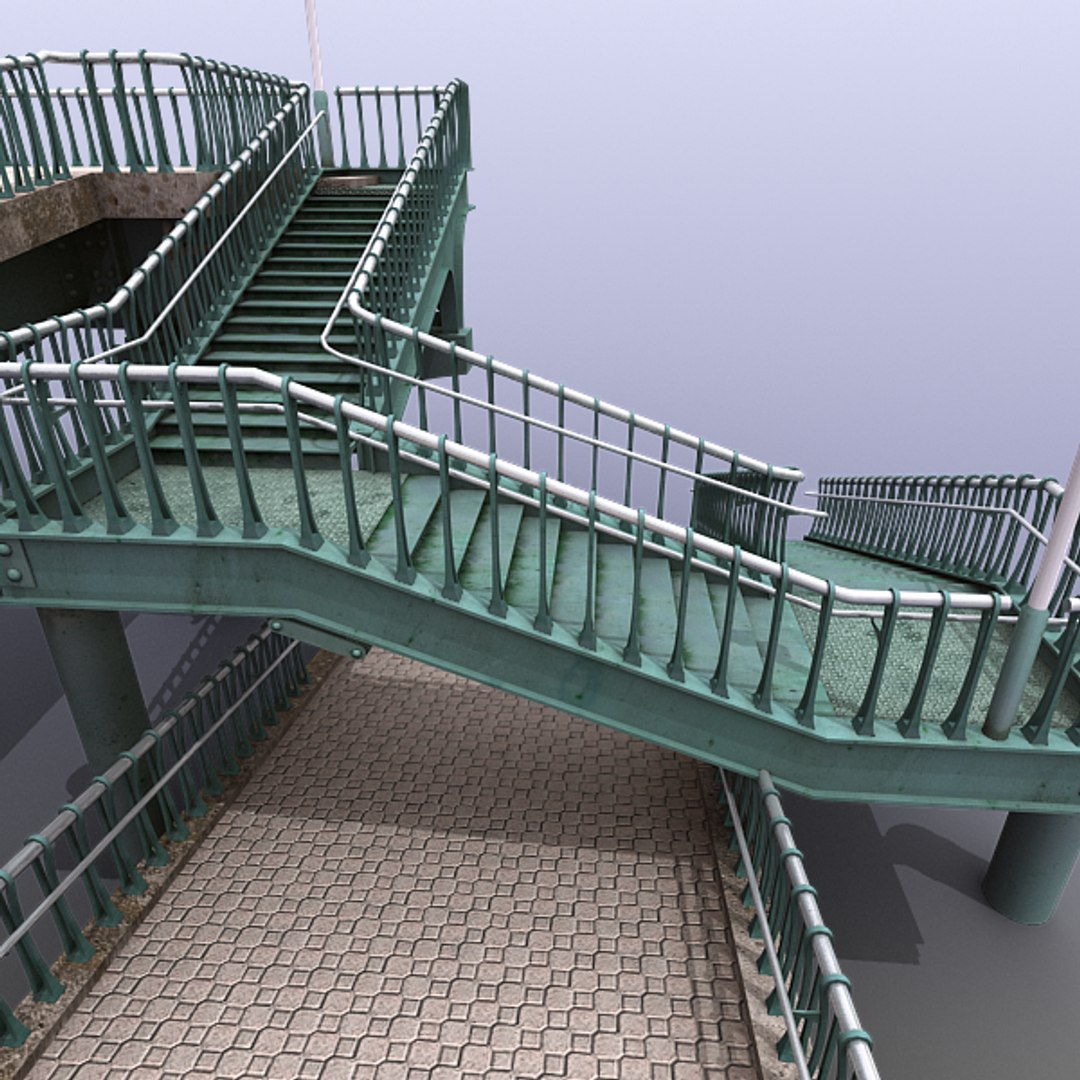 3d Model City Pedestrian Bridge