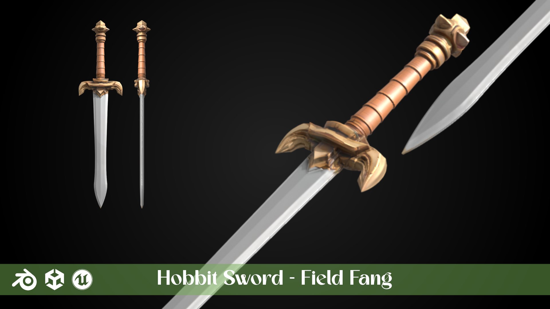 Free 3D Stylized Hobbit Sword - Field Fang - Game Ready - TurboSquid ...
