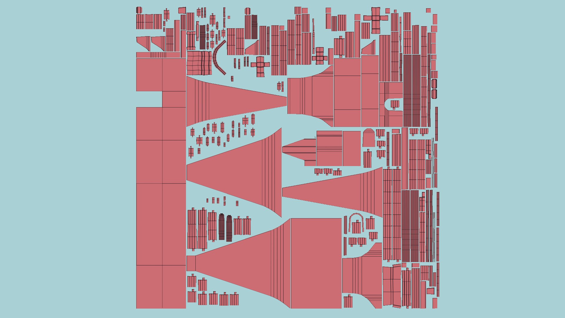 3D Medieval Building A01 Cartoon Blue - Scenery Backdrop House ...