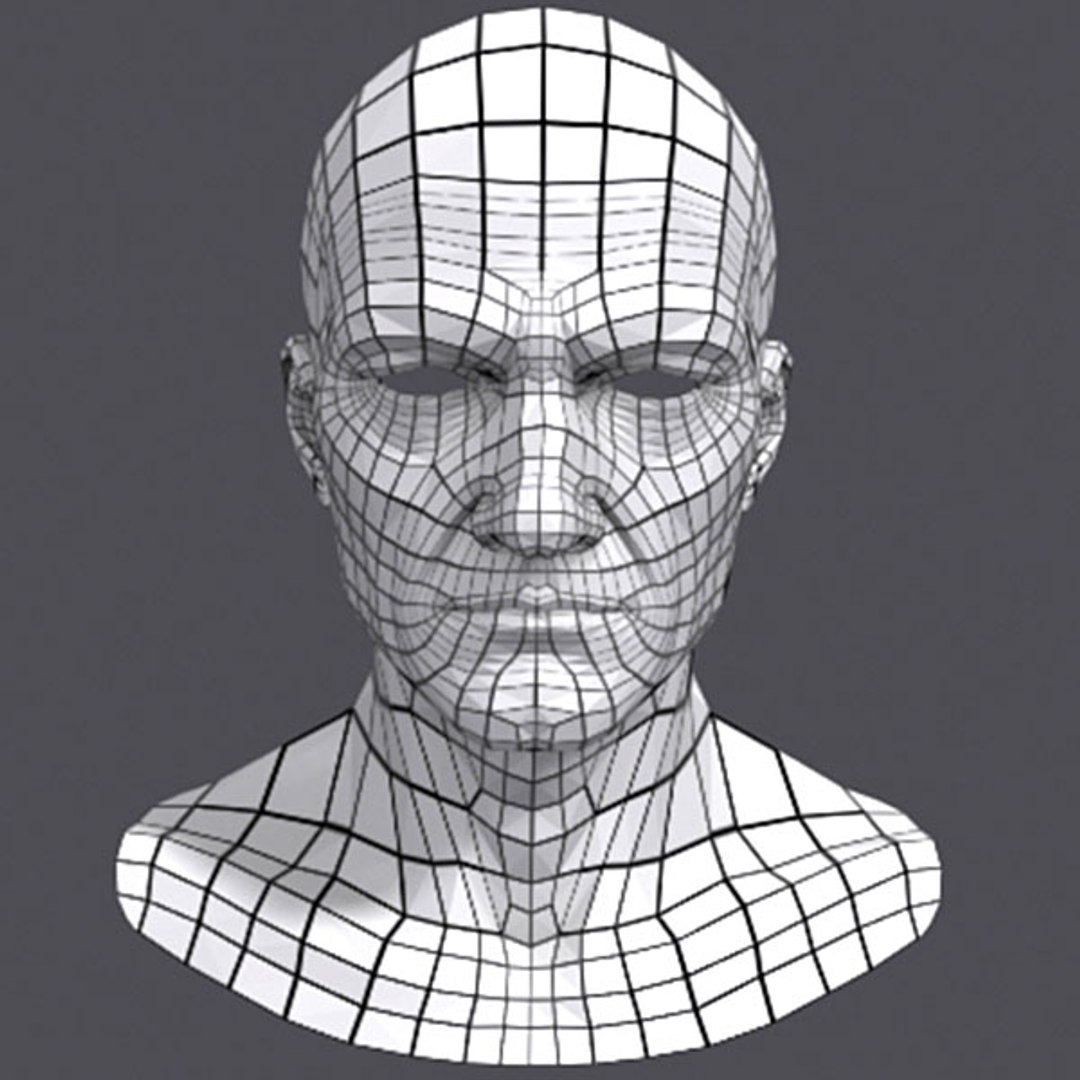 3d Polygonal Male Head