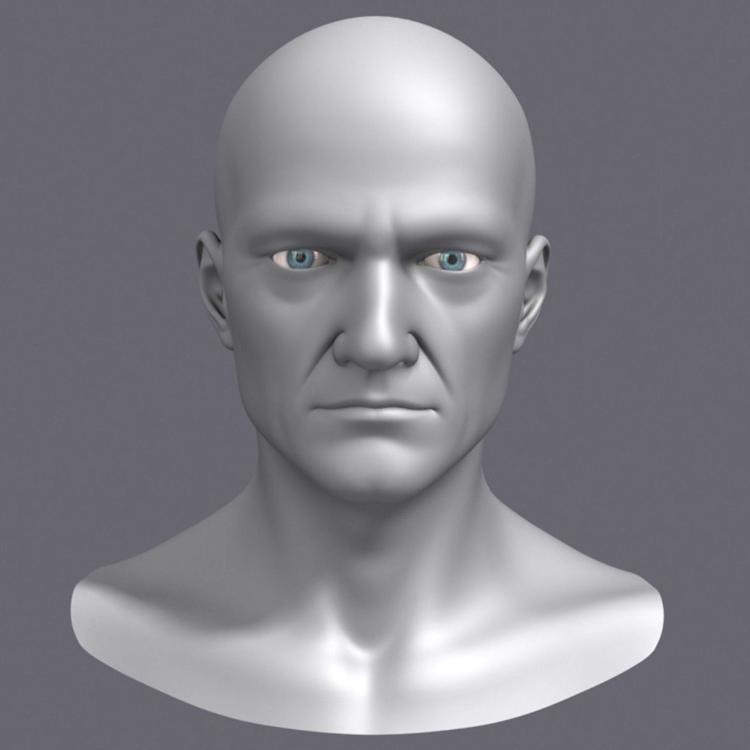 3d Polygonal Male Head