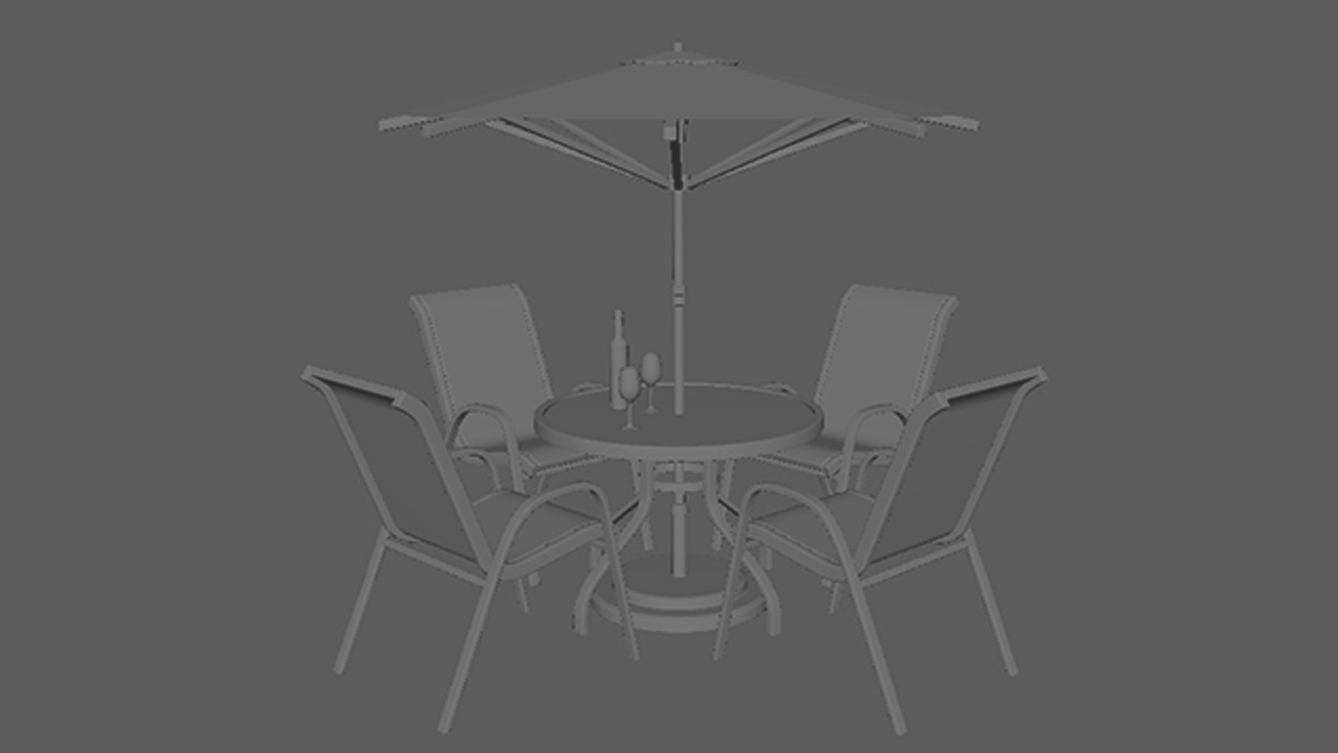 Parasol table 3D model - TurboSquid 1893021