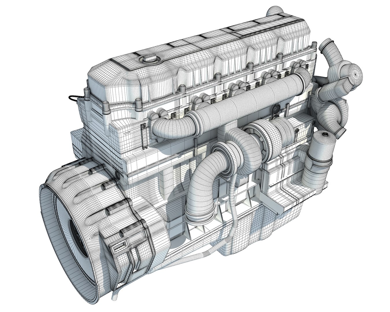 Truck Engine 3d Model