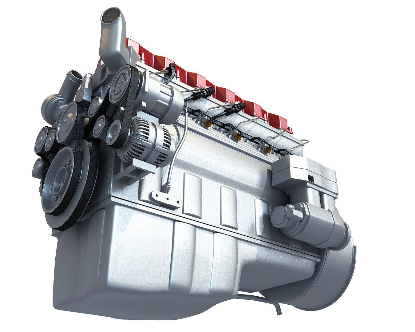 Truck Engine 3d Model
