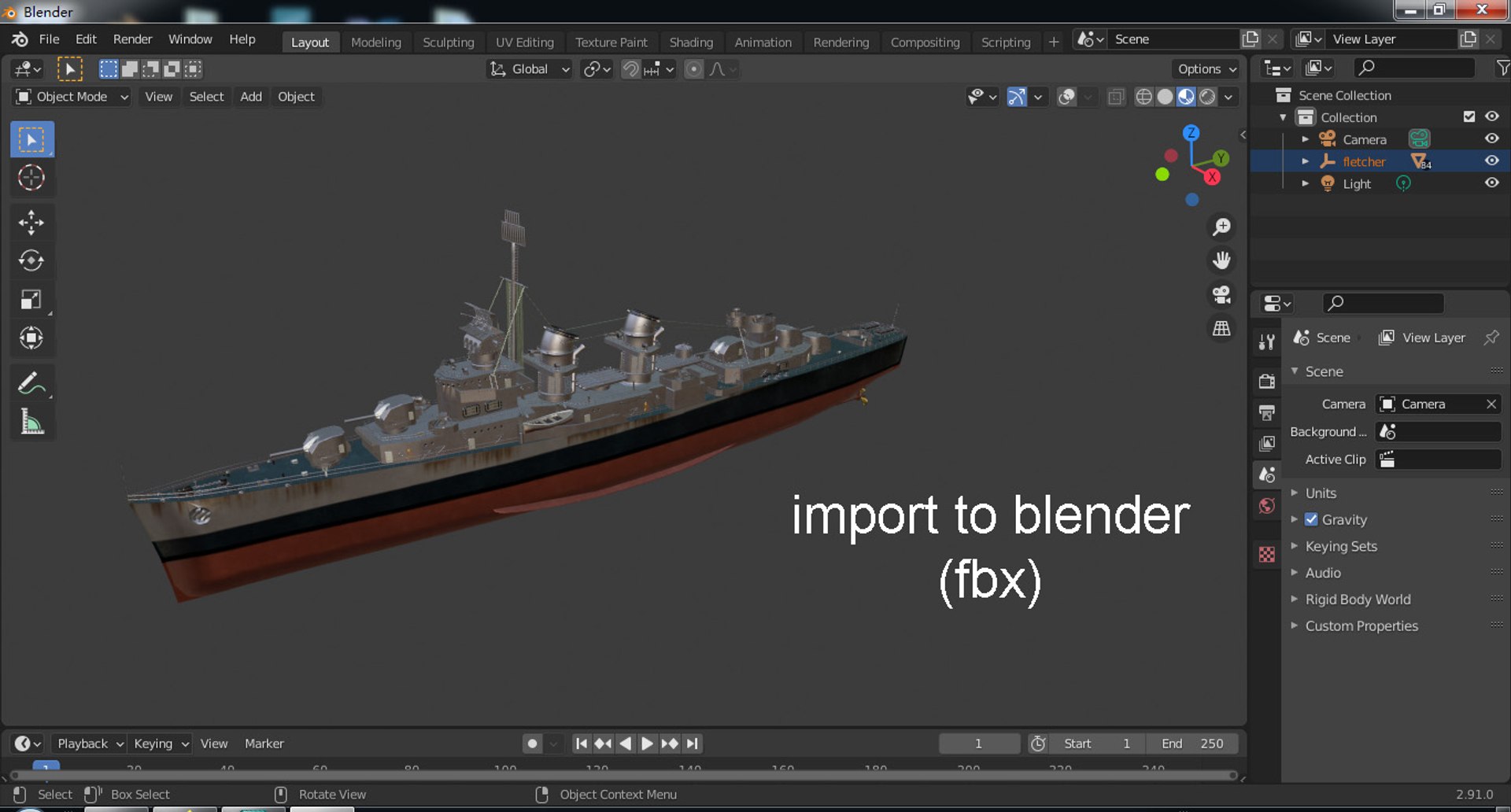 3D Model Highly Detailed Fletcher Destroyer - TurboSquid 2139578
