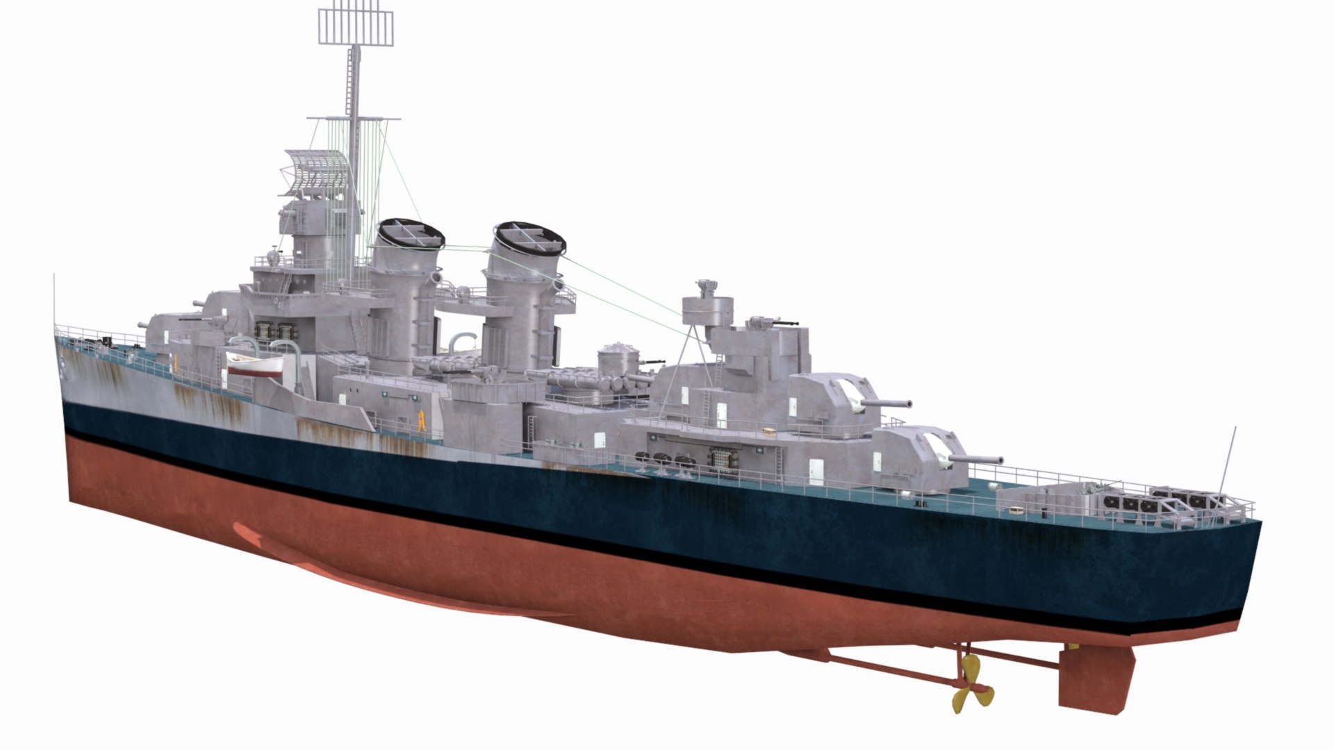 3D Model Highly Detailed Fletcher Destroyer - TurboSquid 2139578