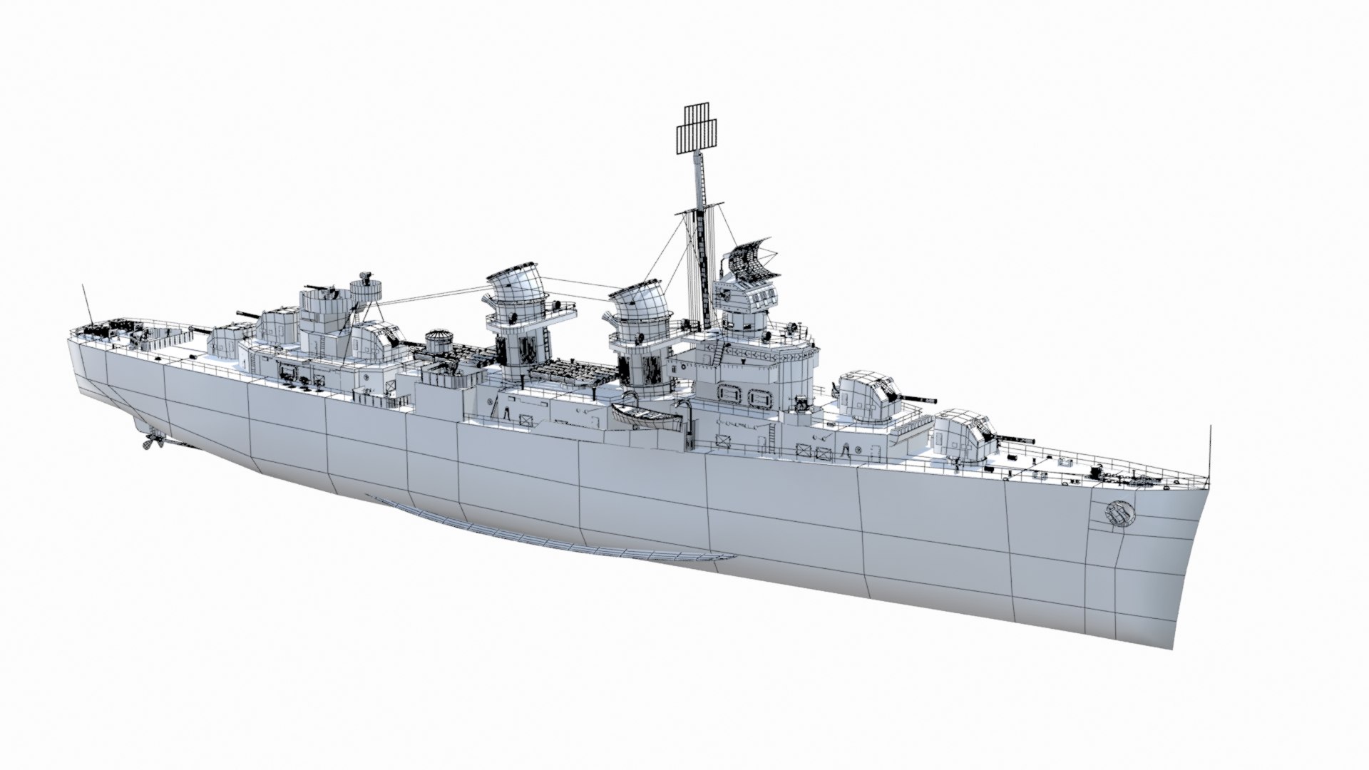 3D Model Highly Detailed Fletcher Destroyer - TurboSquid 2139578
