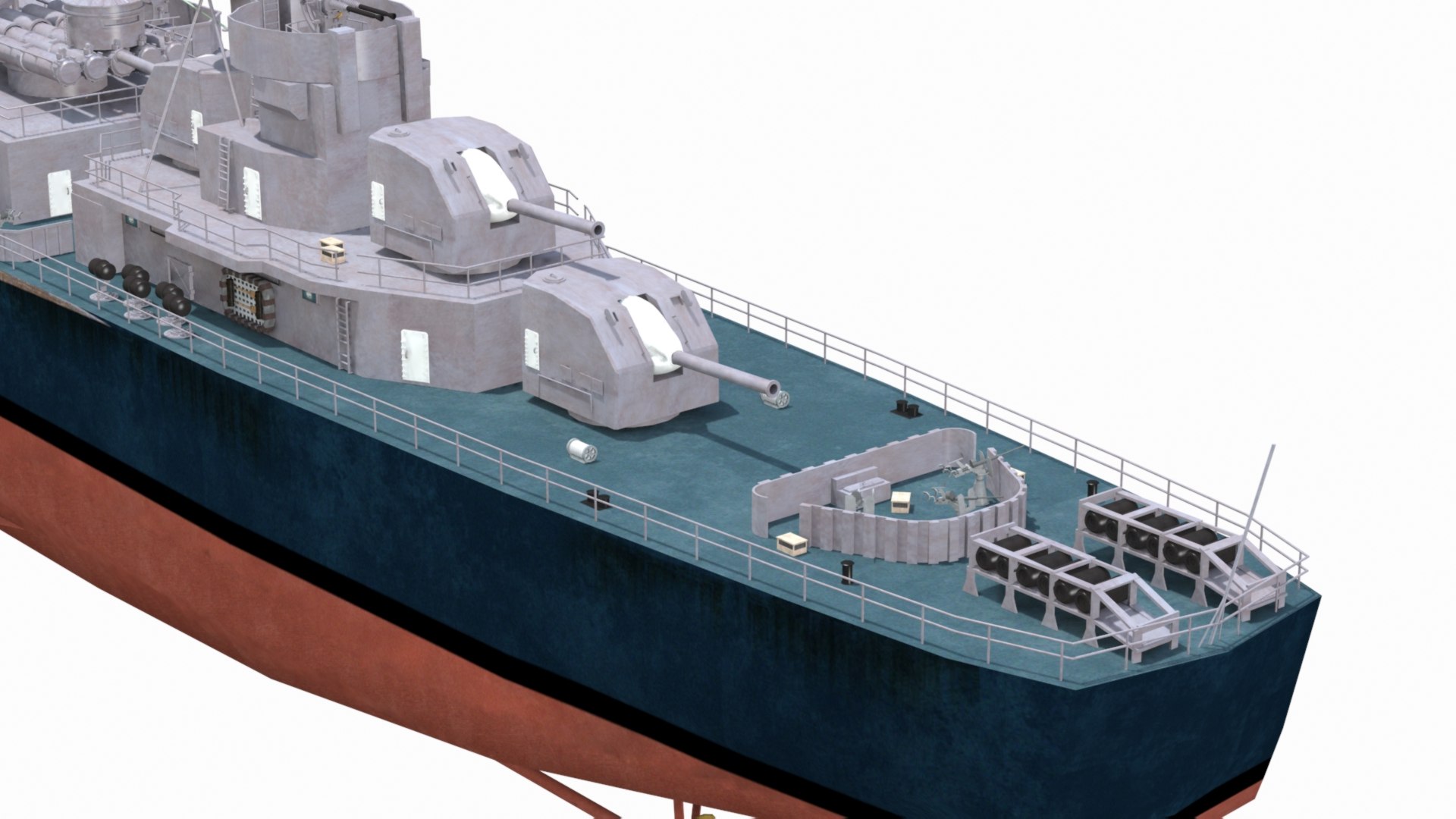 3D Model Highly Detailed Fletcher Destroyer - TurboSquid 2139578