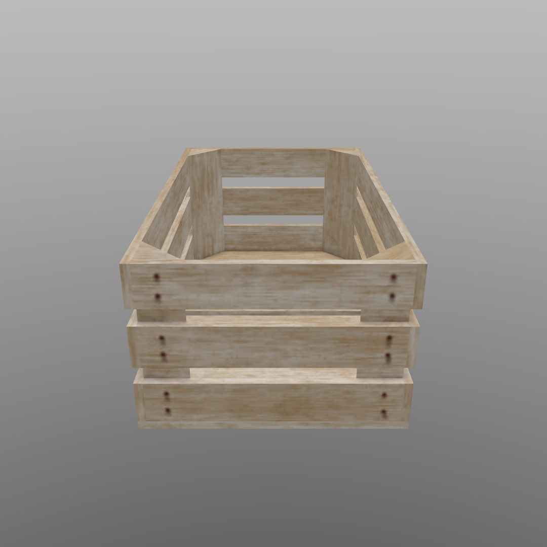 3d wood crate model