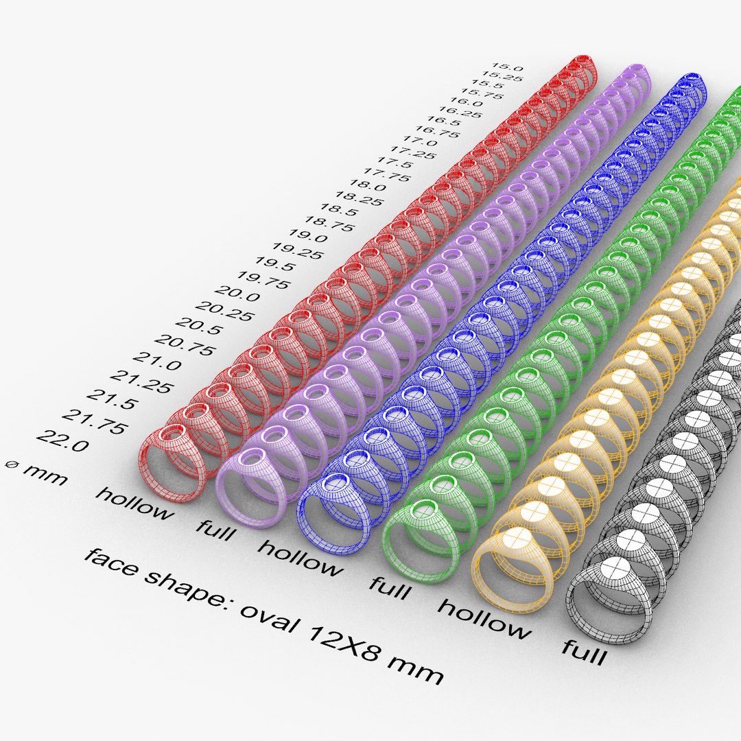 Oval 12x8 Mm Signet Rings 174 Items 3D - TurboSquid 2314312