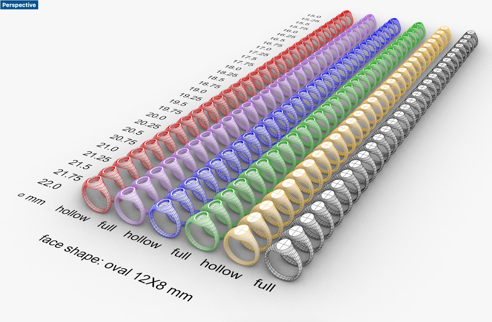Oval 12x8 Mm Signet Rings 174 Items 3D - TurboSquid 2314312