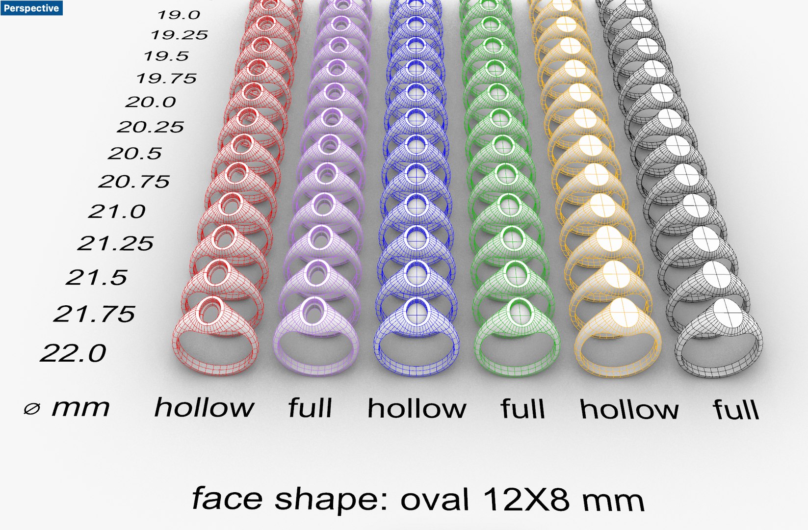 Oval 12x8 Mm Signet Rings 174 Items 3D - TurboSquid 2314312