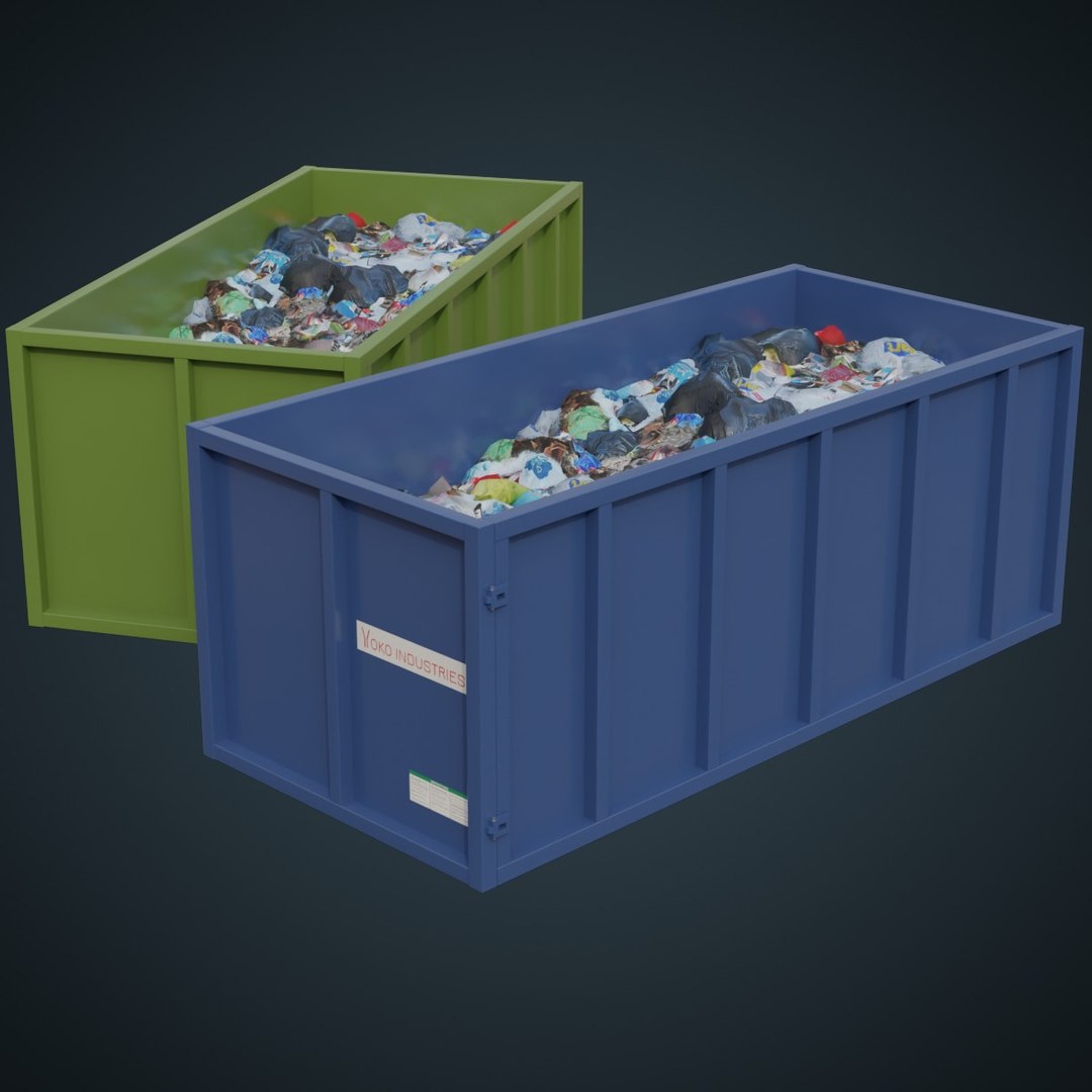 3D Garbage Container 2A model - TurboSquid 1732320