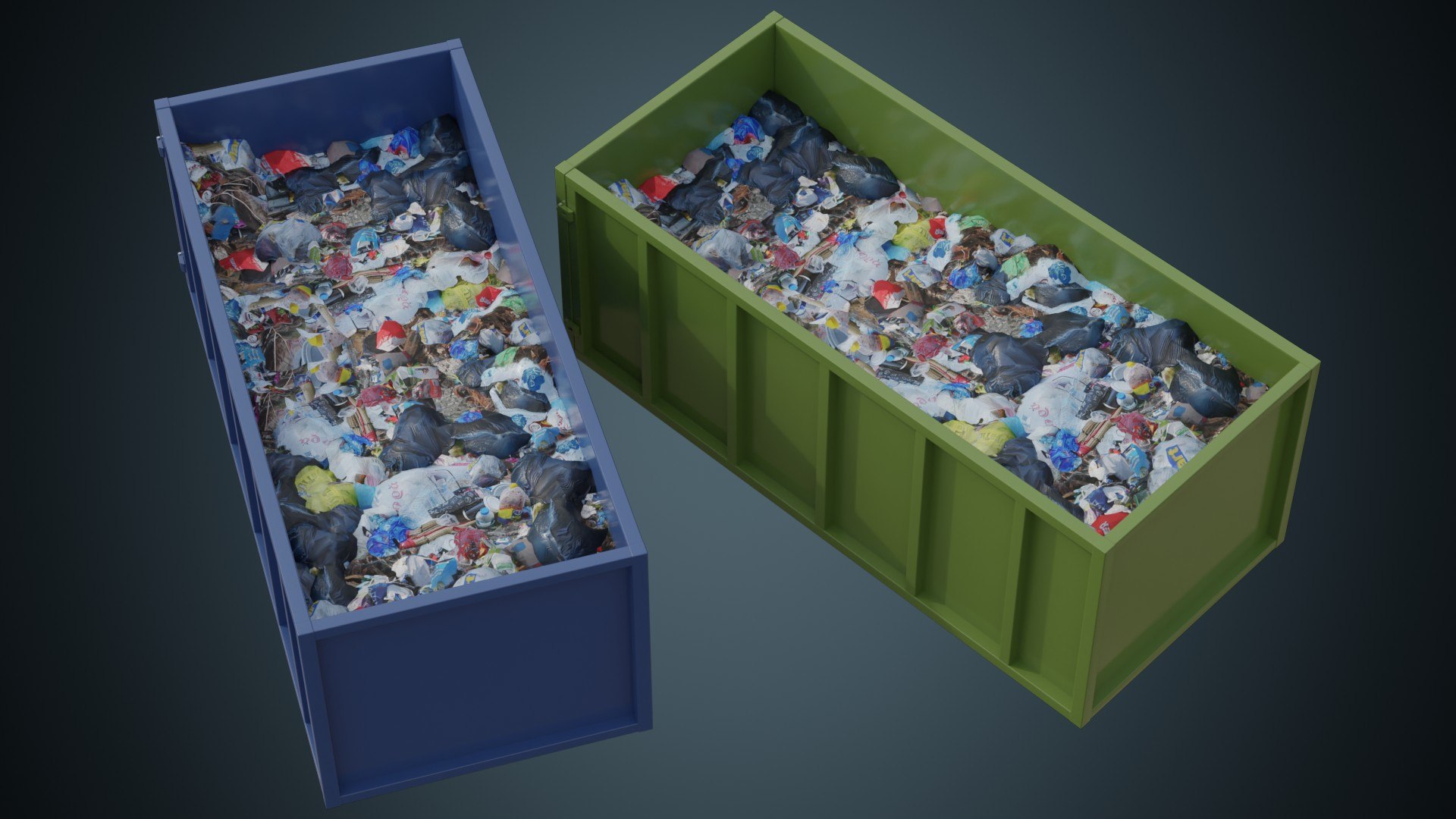 3D Garbage Container 2A model - TurboSquid 1732320