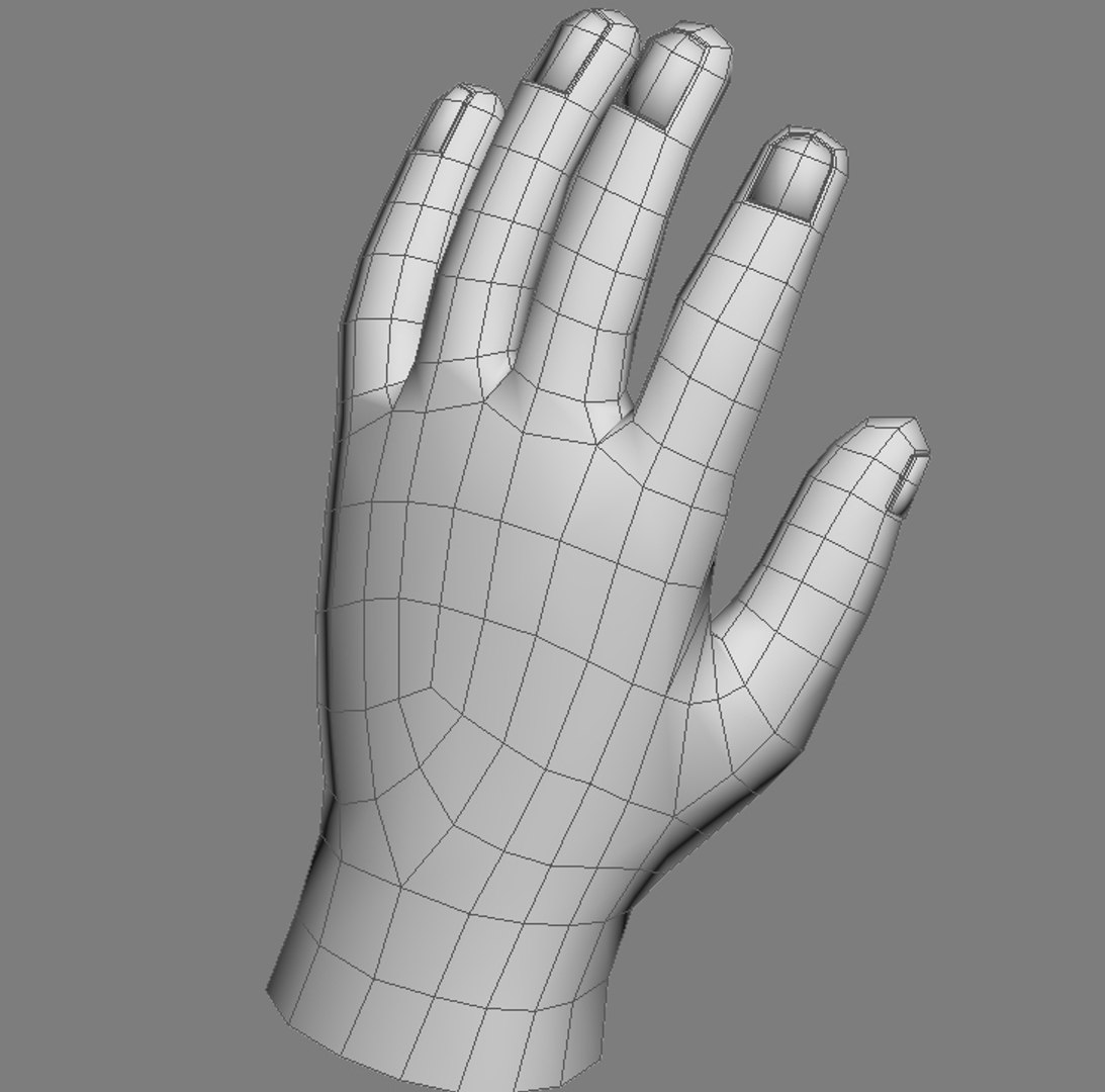 quad base hand 3d model
