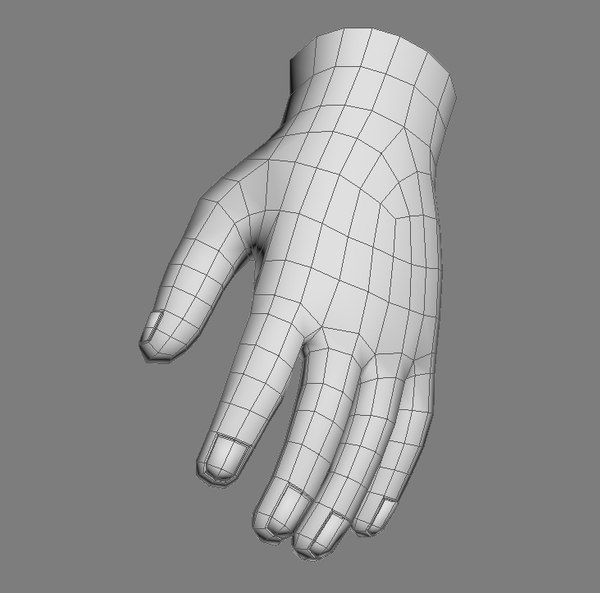 quad base hand 3d model
