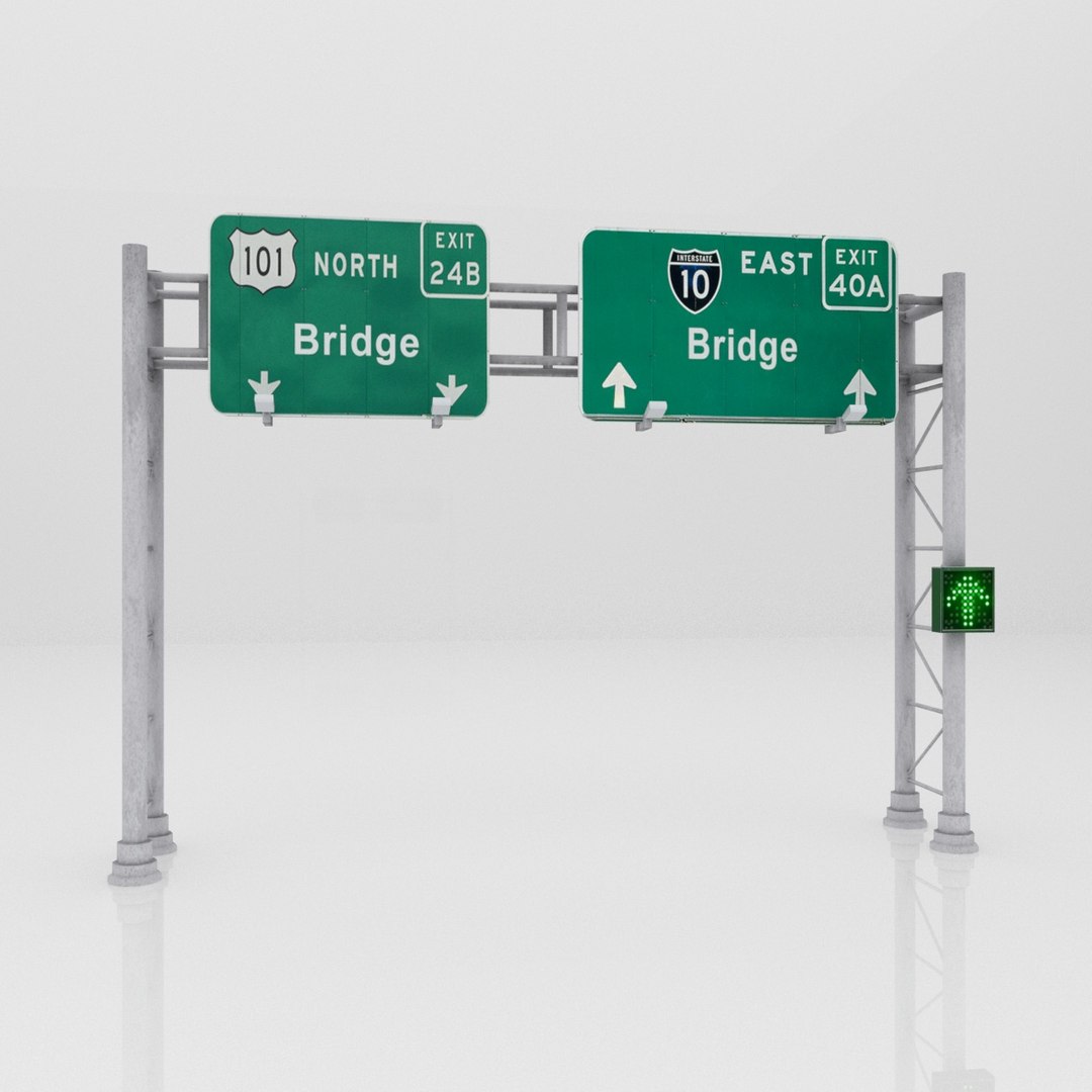 Highway Signage 2 3D Model - TurboSquid 1917977