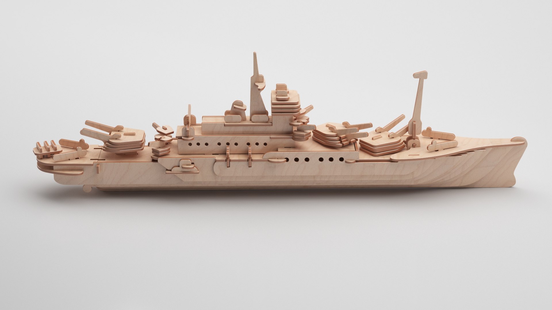 Wooden Toy Warship Model - TurboSquid 2296745