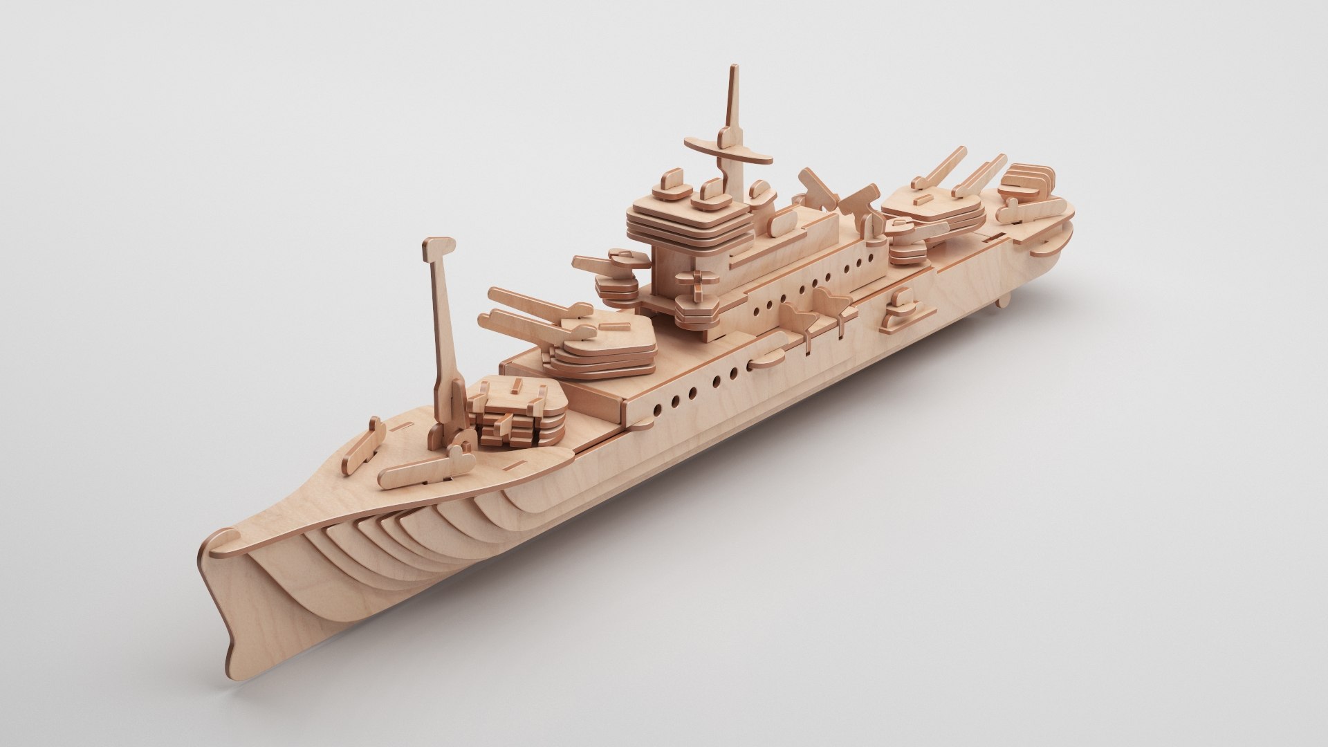 Wooden Toy Warship Model - TurboSquid 2296745