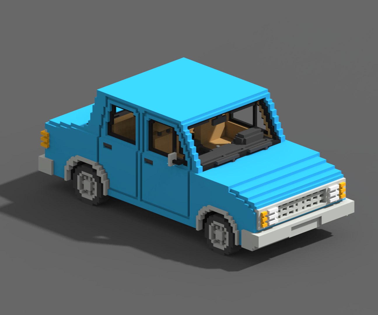 3D Voxel Sedan Car - TurboSquid 1444584