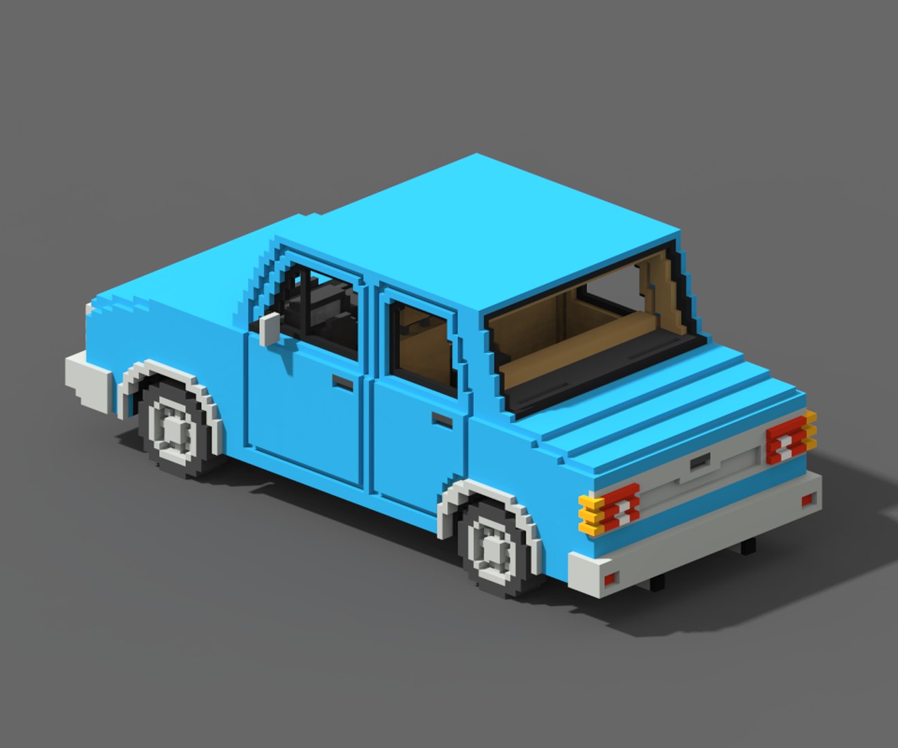 3D Voxel Sedan Car - TurboSquid 1444584
