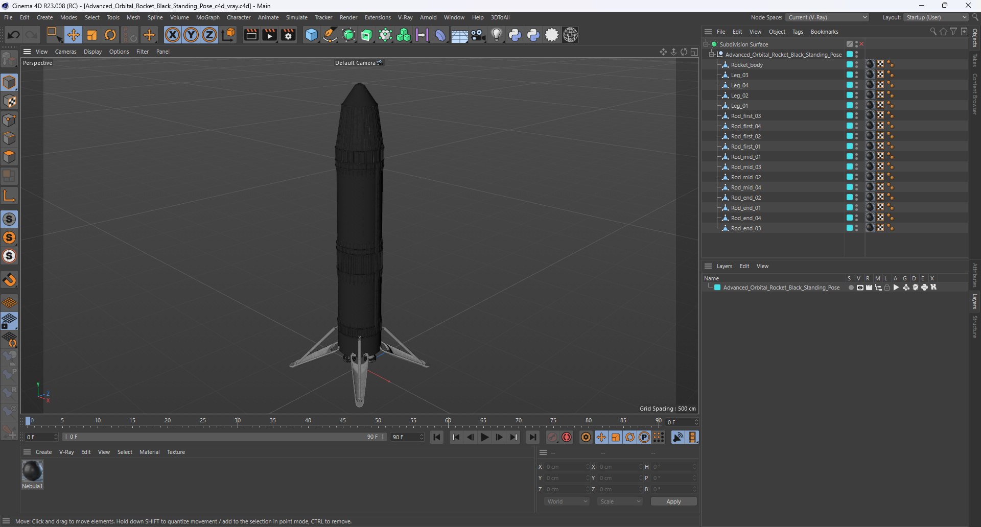 Advanced Orbital Rocket Black Standing Pose 3D Model - TurboSquid 2329808