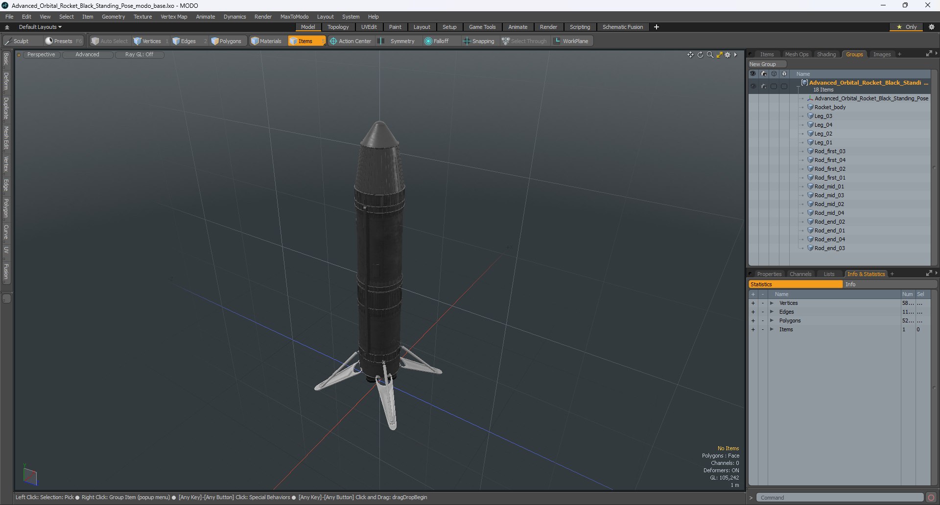 Advanced Orbital Rocket Black Standing Pose 3D Model - TurboSquid 2329808