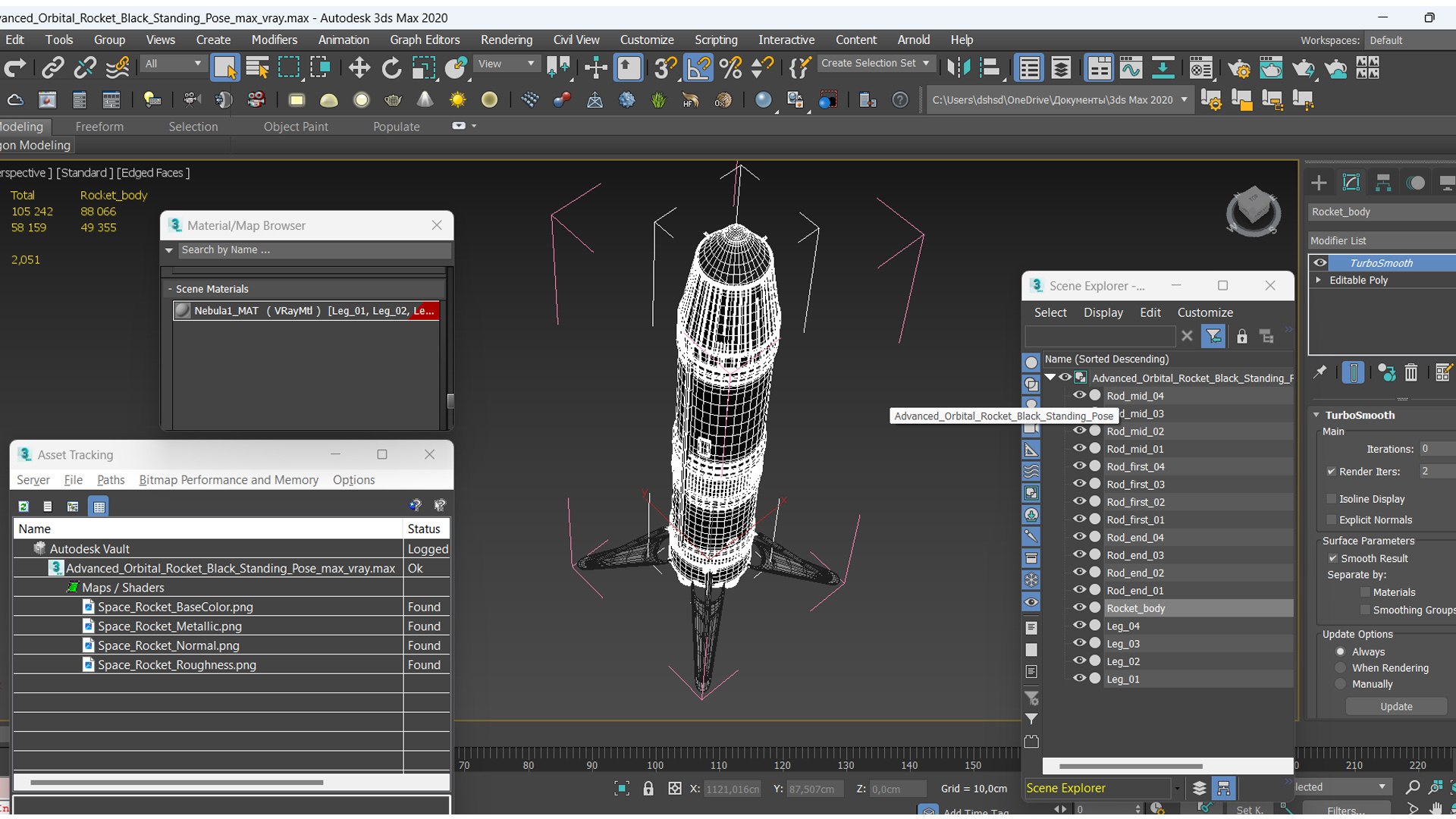 Advanced Orbital Rocket Black Standing Pose 3D Model - TurboSquid 2329808