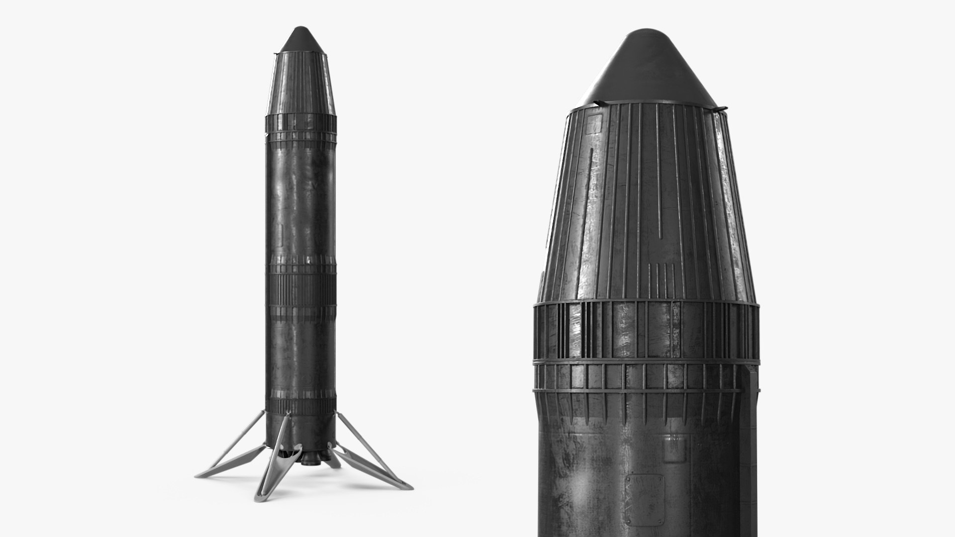 Advanced Orbital Rocket Black Standing Pose 3D Model - TurboSquid 2329808