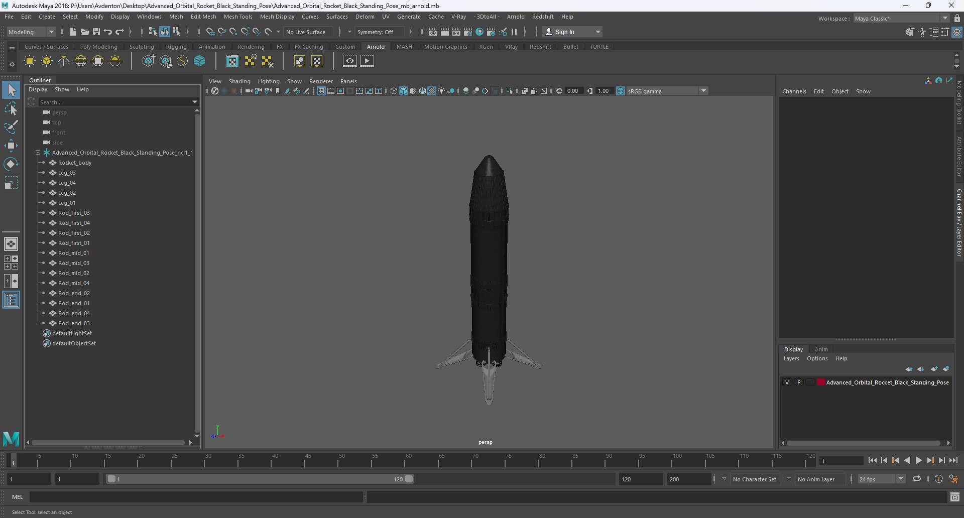 Advanced Orbital Rocket Black Standing Pose 3D Model - TurboSquid 2329808