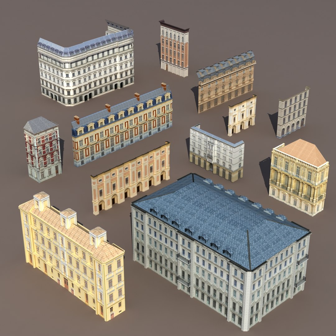 3d Model Pack Neoclassical Buildings