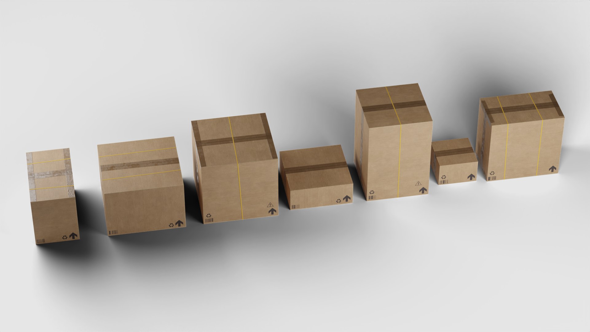 Boxes Set - Game Ready 3D Model - TurboSquid 1920772