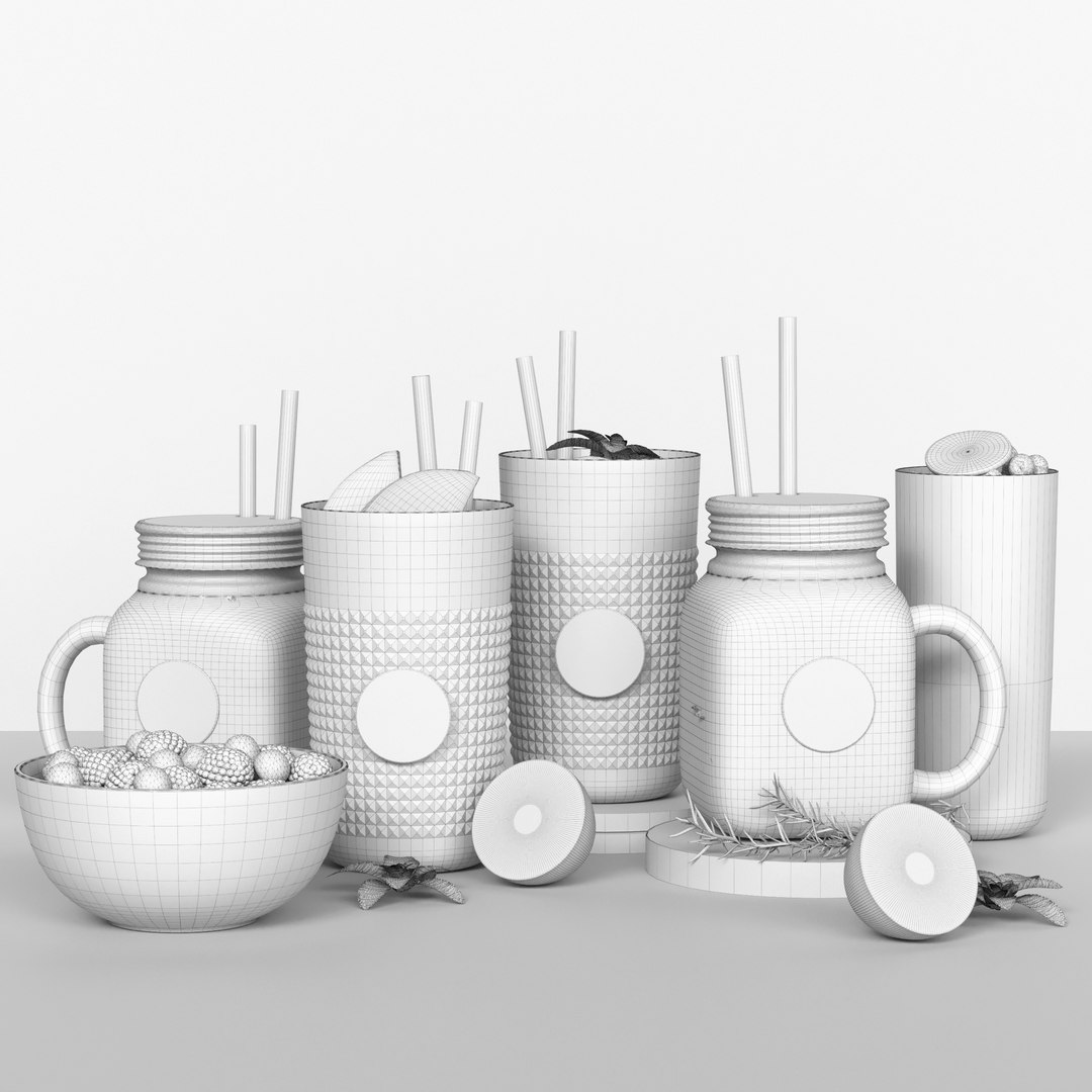 Lemonade Set 3D Model - TurboSquid 1907303