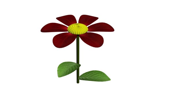 Red flower 3D model - TurboSquid 1157837