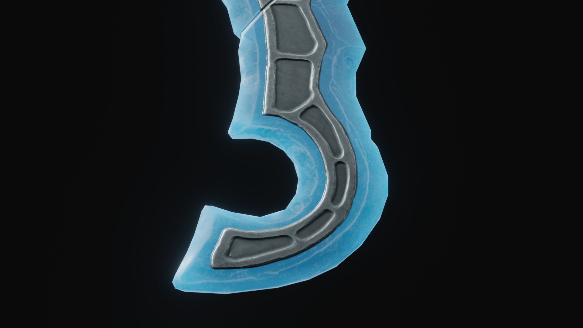 3D Stylized Crystal Sword with Oni bones PBR low-poly game ready model ...