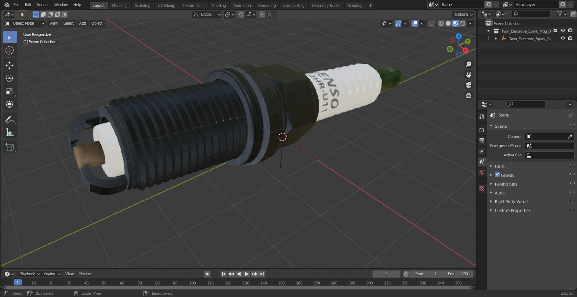 3D Model Twin Electrode Spark Plug - TurboSquid 2148604