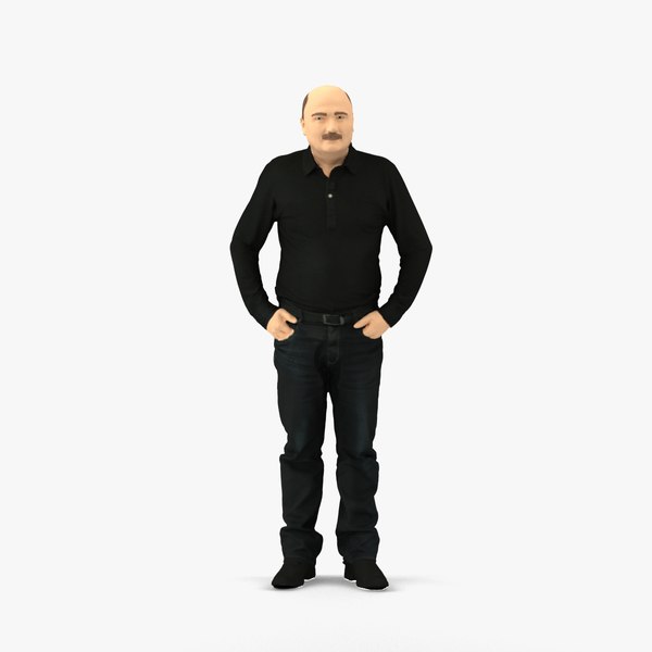 Careca com bigode 0703 Modelo 3D - TurboSquid 1706583